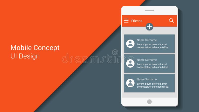 Mobile Concept - Material Design Stock Vector - Illustration of color ...