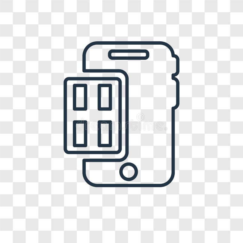 Mobile Concept Vector Linear Icon Isolated on Transparent Background ...