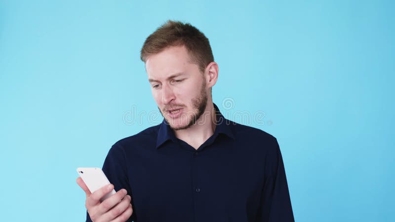 Mobile Conflict Communication Problem Man Gif Loop Stock Footage ...