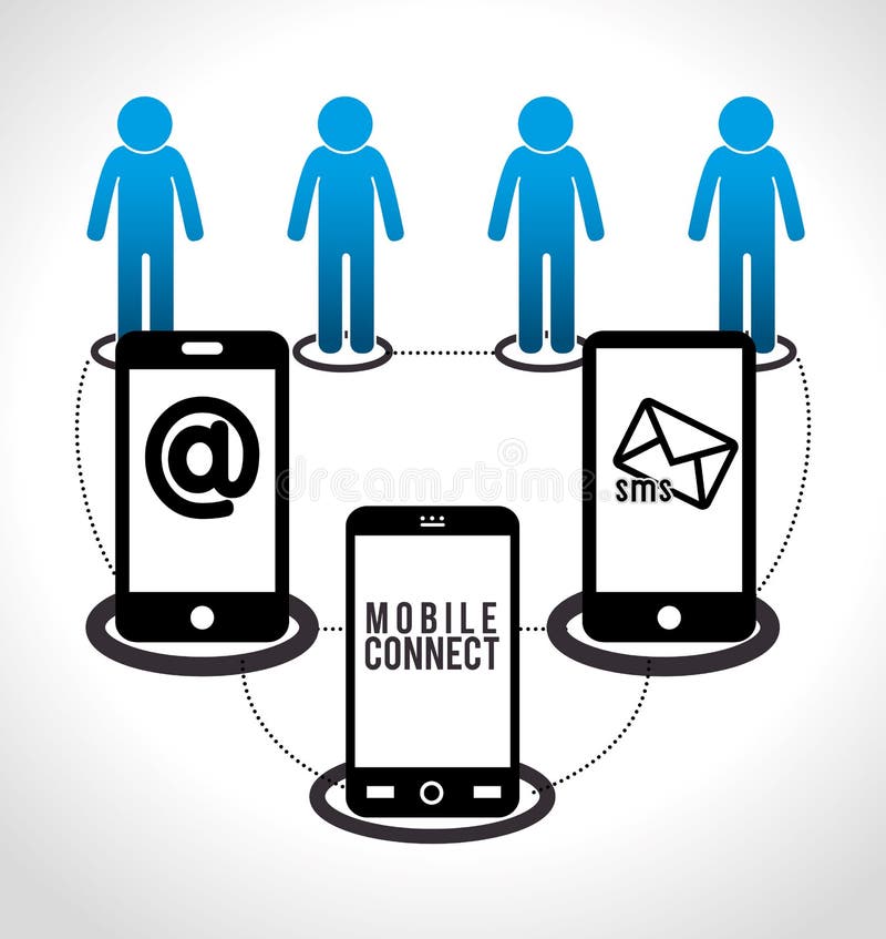 Mobile connect design stock illustration. Illustration of network ...