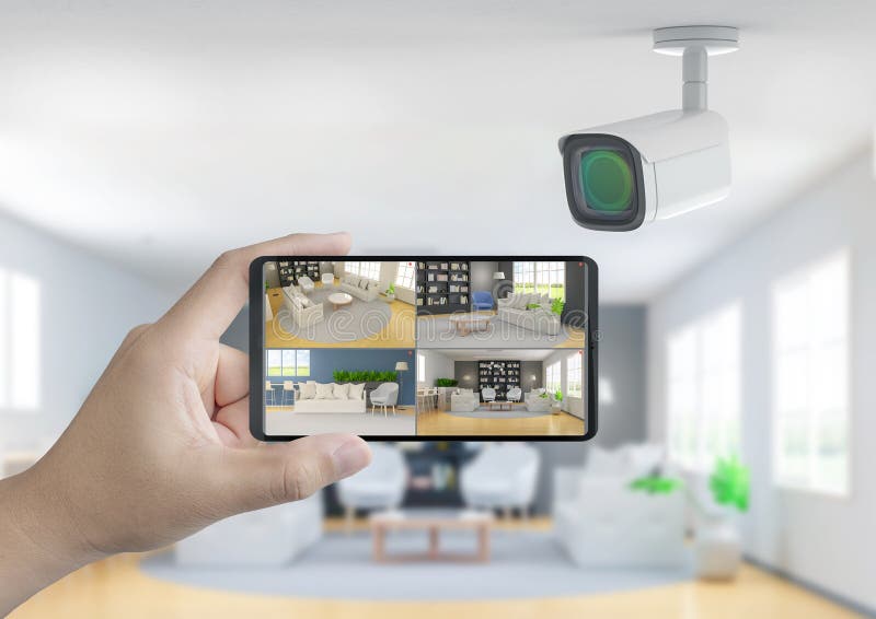 Mobile Connect with Security Camera Stock Image - Image of cctv, gadget ...