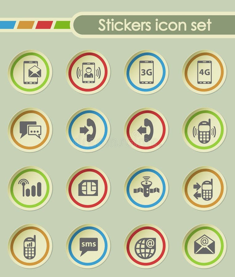 Mobile connection icon set stock vector. Illustration of vector - 240371316