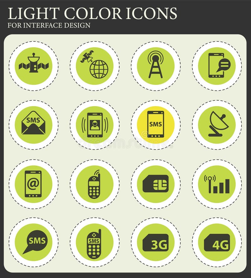 Mobile connection icon set stock vector. Illustration of phones - 88214920