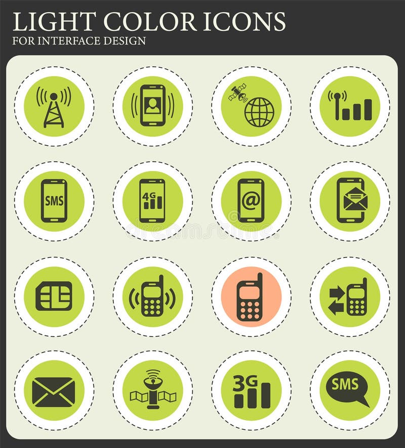 Mobile connection icon set stock vector. Illustration of phones - 154914590