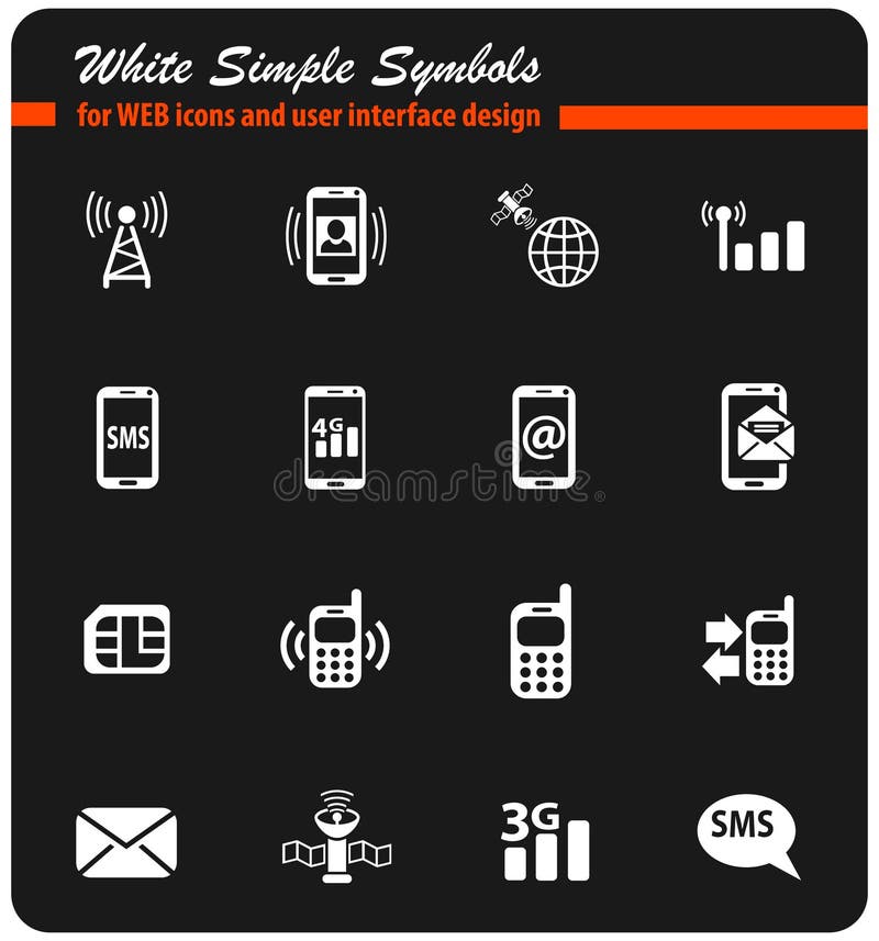 Mobile connection icon set stock vector. Illustration of phones - 88214920