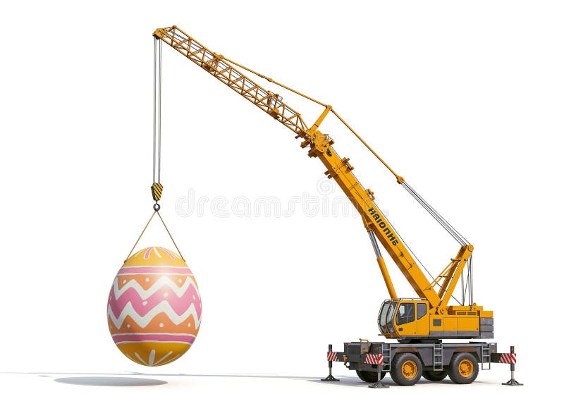 Easter Egg on Construction Crane . Generative AI Stock Illustration ...