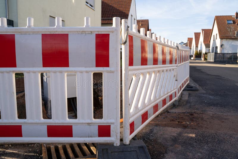 Mobile Construction Site Barrier on a Street Stock Photo - Image of ...