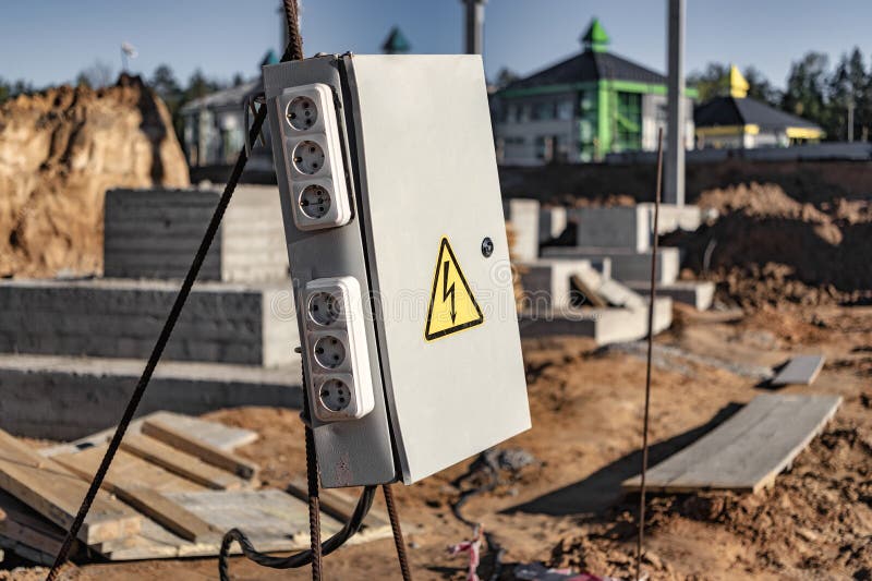 Mobile Construction Site Power Panel. Supply of Electricity during ...