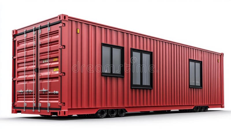 Mobile Container House with Wheels Generative AI Stock Illustration ...