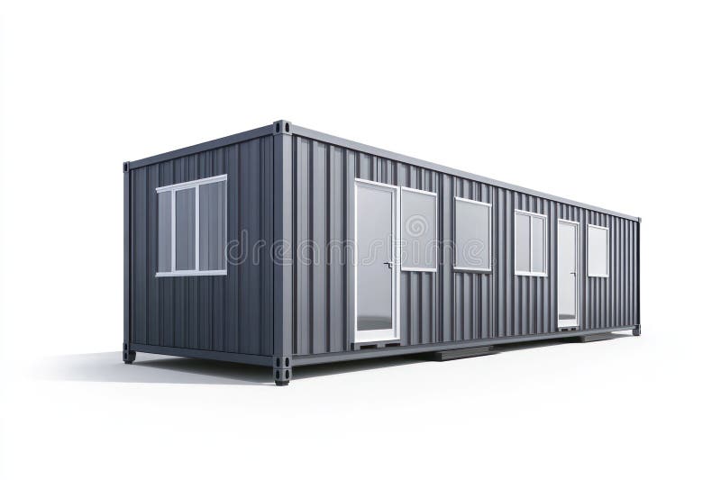 Mobile Container Office Unit at Construction Site Stock Illustration ...