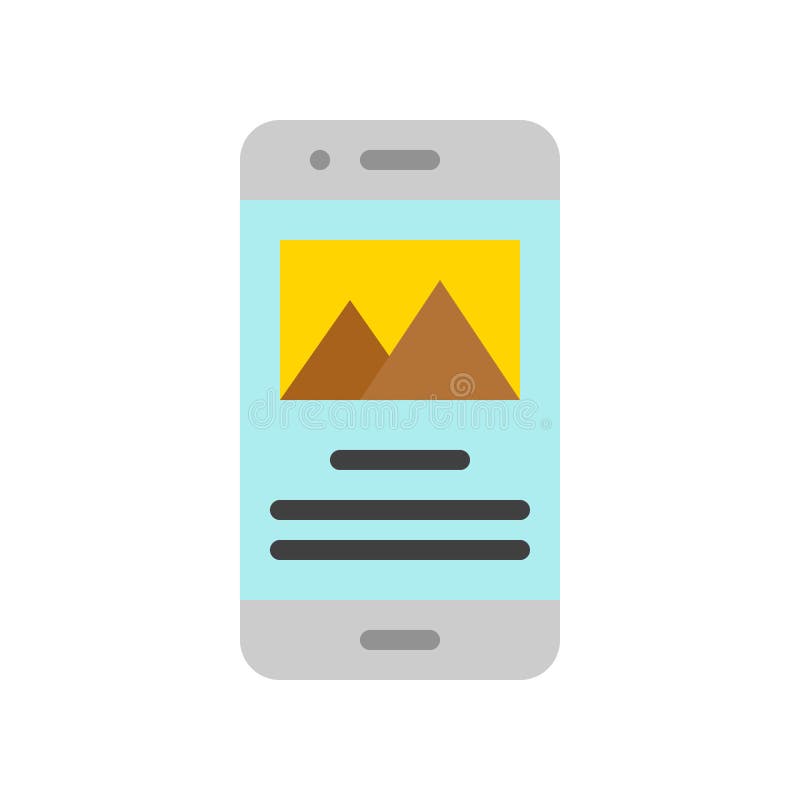 Mobile Content Vector, Social Media Flat Style Icon Stock Vector ...