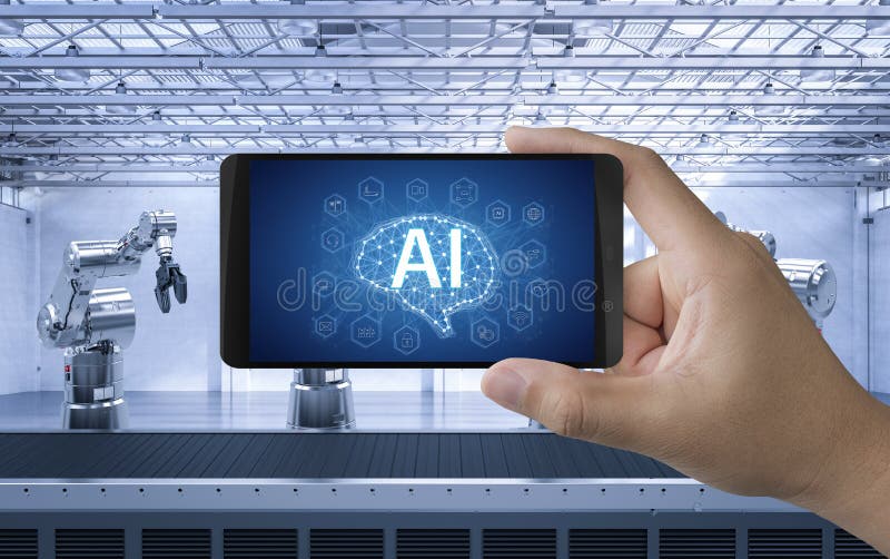 Mobile control ai stock illustration. Illustration of cloud - 123551183