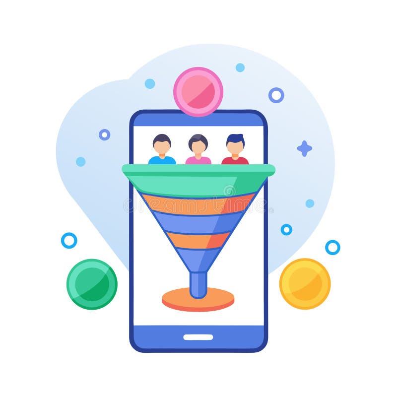Mobile Conversion Funnel Representing Customer Acquisition and ...