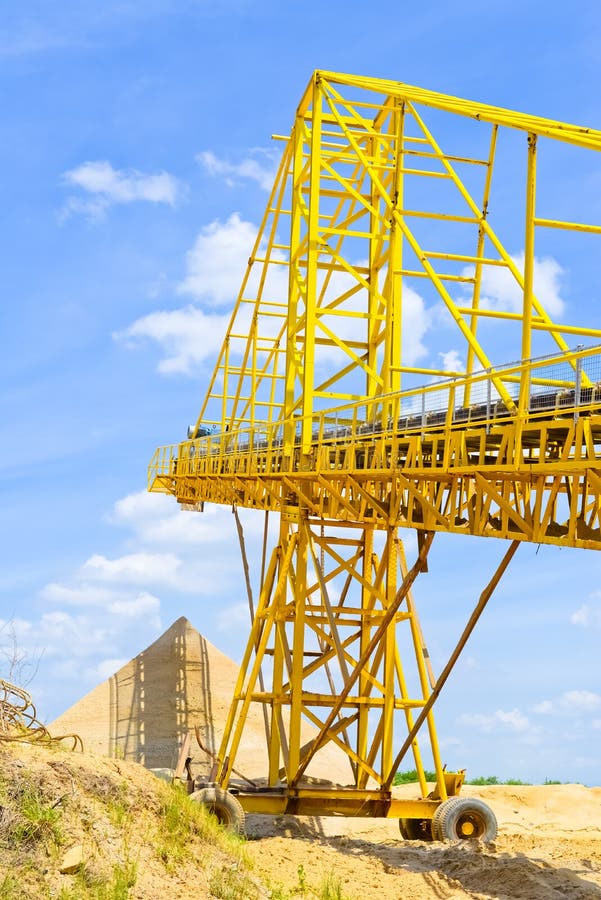 Mobile Conveyor and Sand Mining Stock Image - Image of falling ...