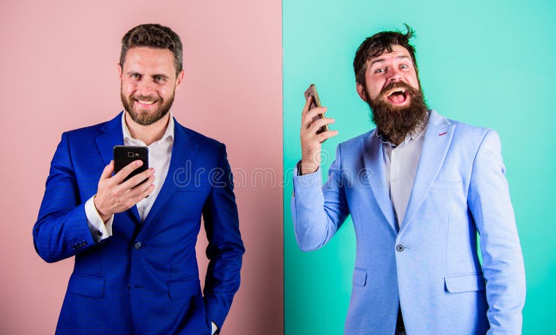 Mobile Coverage and Connection Quality. Business People Use Internet ...