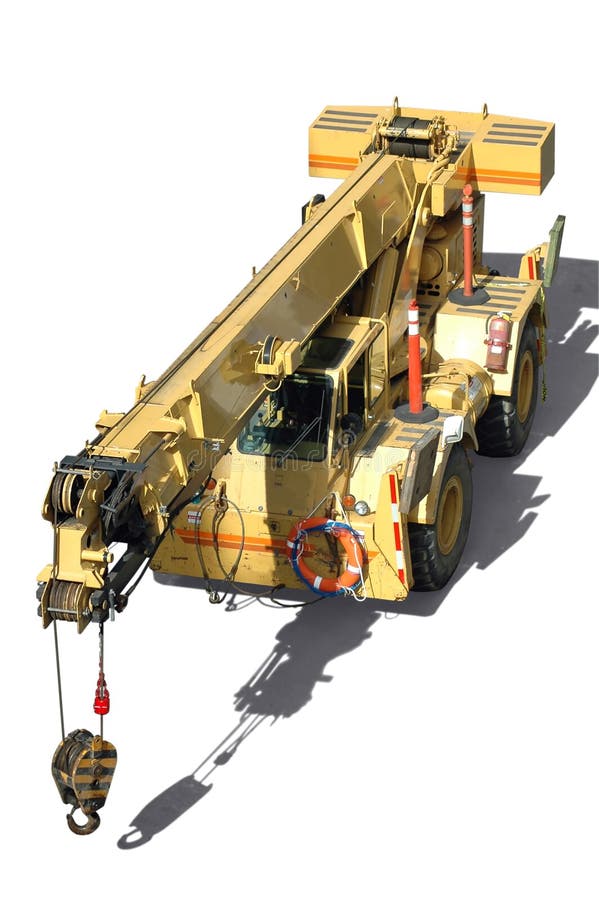 Mobile Crane, with a Basket for a Working Installer Stock Image - Image ...