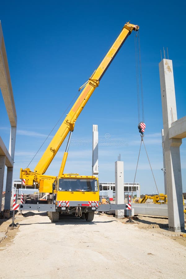 Mobile crane stock image. Image of carriage, rope, beam - 54881501