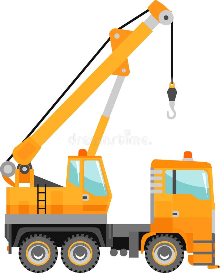 Mobile Crane Icon in Flat Style. Vector Illustration Stock Vector ...
