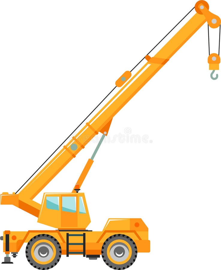 Mobile Crane Icon in Flat Style. Vector Illustration Stock Vector ...