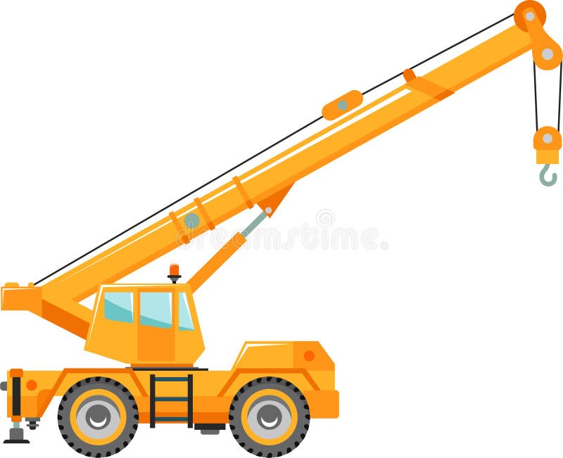 Mobile Crane Icon in Flat Style. Vector Illustration Stock Vector ...