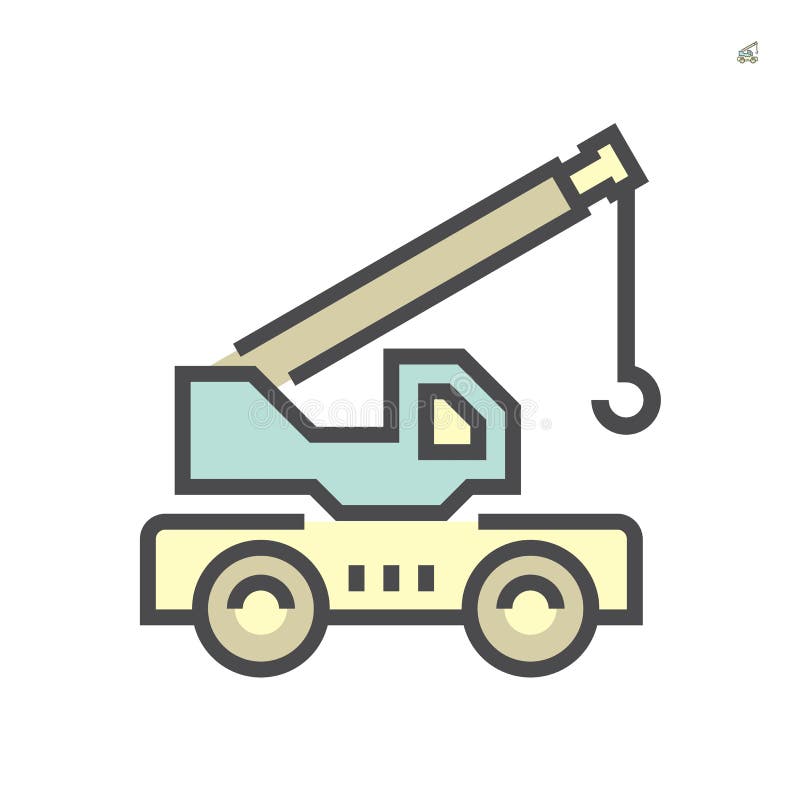 Mobile crane icon stock vector. Illustration of harbour - 180735750