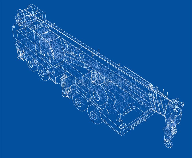 Mobile crane. Vector stock vector. Illustration of industrial - 100256269