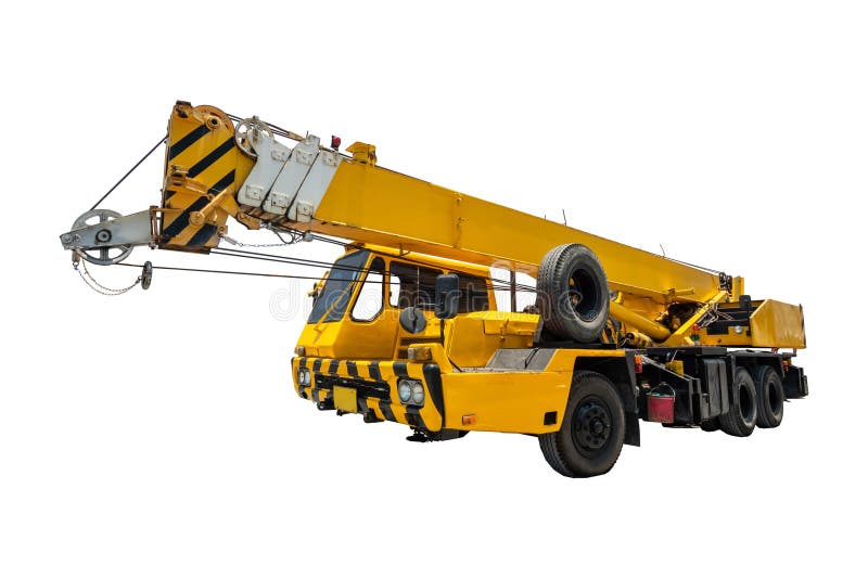 Mobile Crane on White Background. Mobile Crane for Construction Site ...