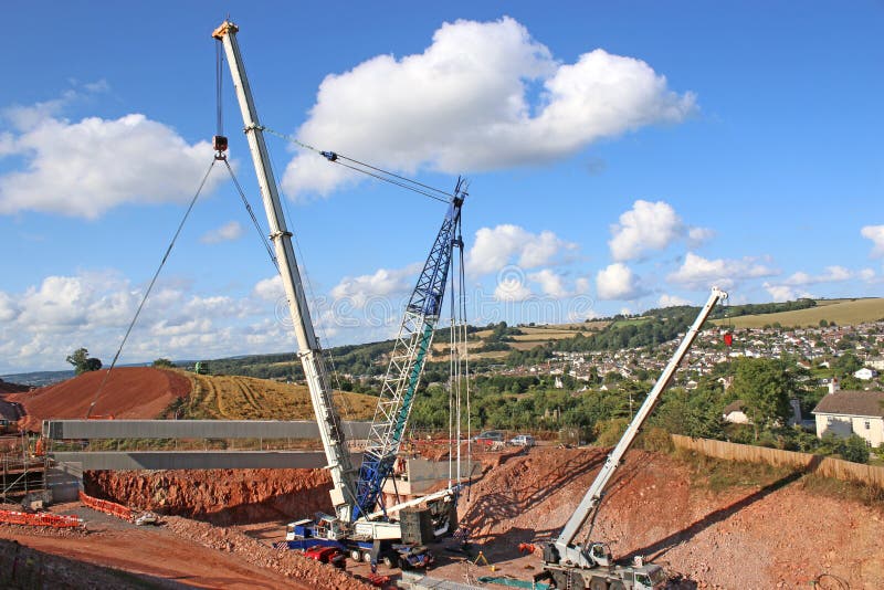 Mobile crane at work stock photo. Image of support, digger - 124106296