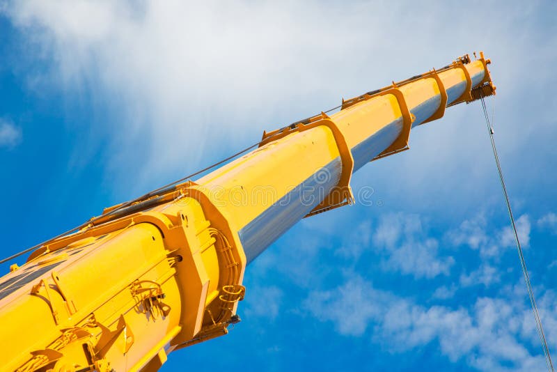 Mobile Crane at Work at Downtown Construction Site Stock Image - Image ...
