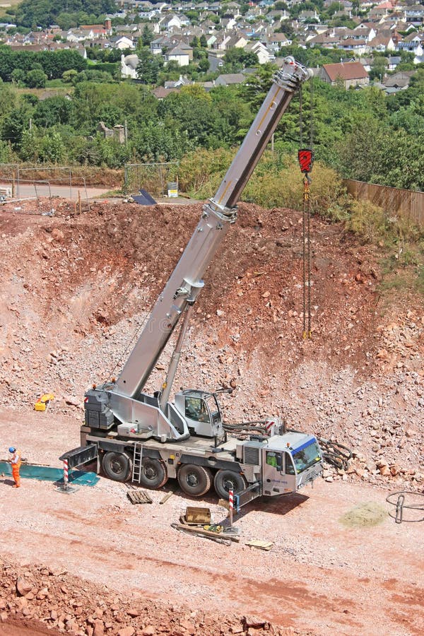 Mobile crane at work stock image. Image of plant, work - 123572935