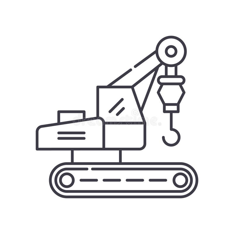 Mobile Cranes Icon, Linear Isolated Illustration, Thin Line Vector, Web ...