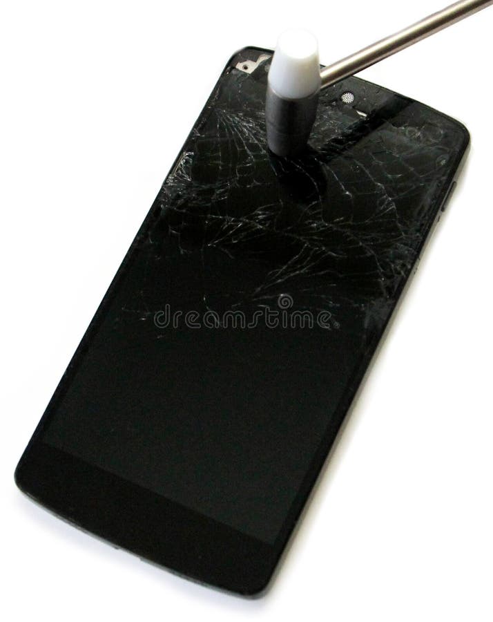 Mobile with crashed screen stock image. Image of communication - 50562751