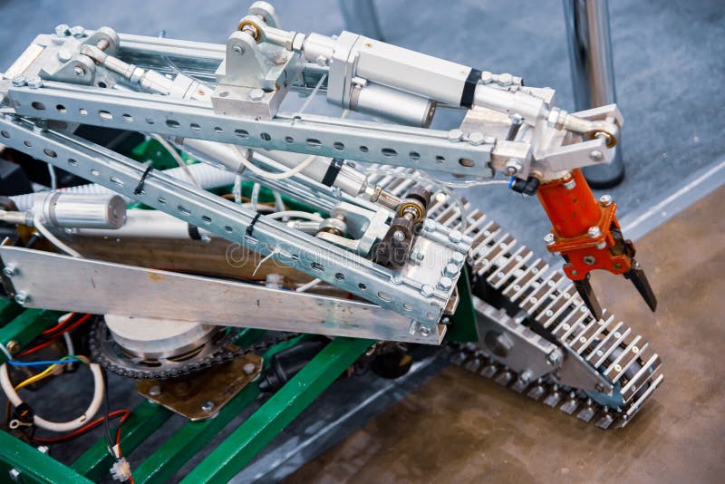 Mobile Crawler Robot with Arm Manipulator Stock Photo - Image of modern ...