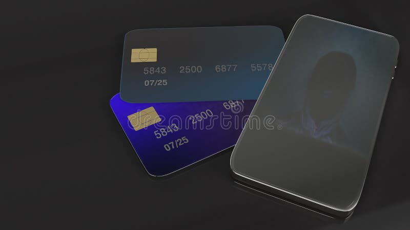 Mobile and Credit Card for Cybersecurity Concept 3d Rendering Stock ...