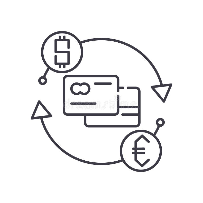 Mobile Currency Exchange Icon, Linear Isolated Illustration, Thin Line ...