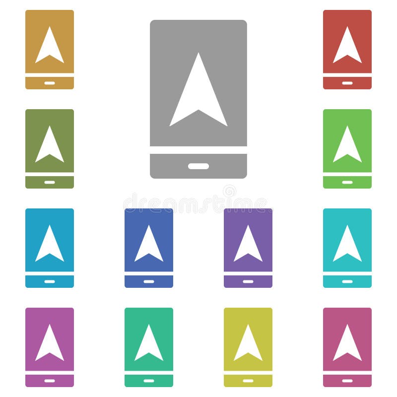Mobile, Cursor, Location Multi Color Icon. Simple Glyph, Flat Vector of ...