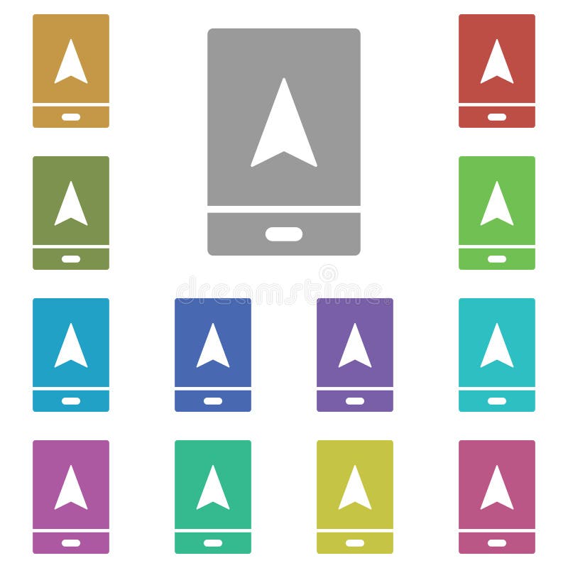 Mobile, Cursor, Location Multi Color Icon. Simple Glyph, Flat Vector of ...