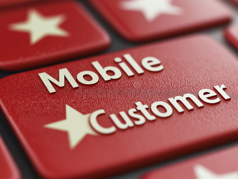 Mobile Customer Typography Text Stock Image - Image of interface ...