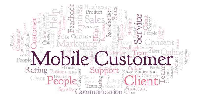 Mobile Customer Word Cloud. Stock Illustration - Illustration of ...