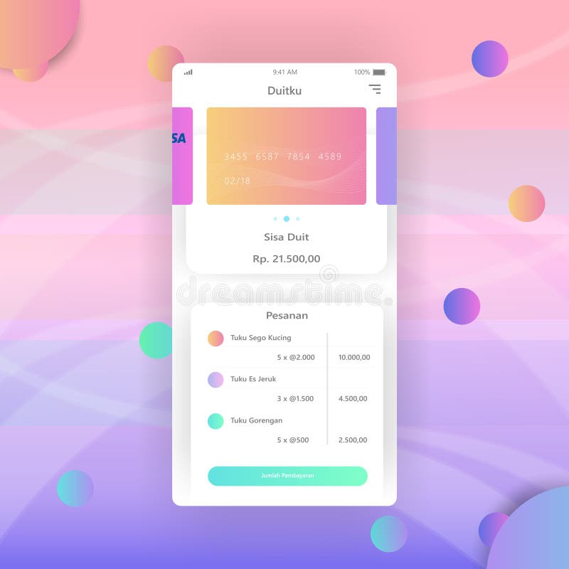Mobile Dashboard Template Gradient Free Vector Stock Vector ...