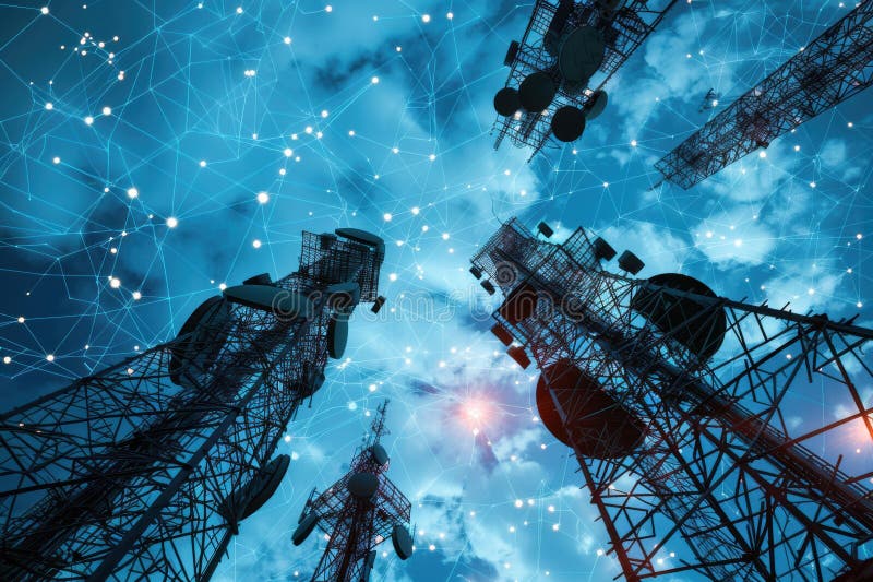 Mobile Data Network Concept with Futuristic Wireless Technology and Coverage. Stock Photo ...