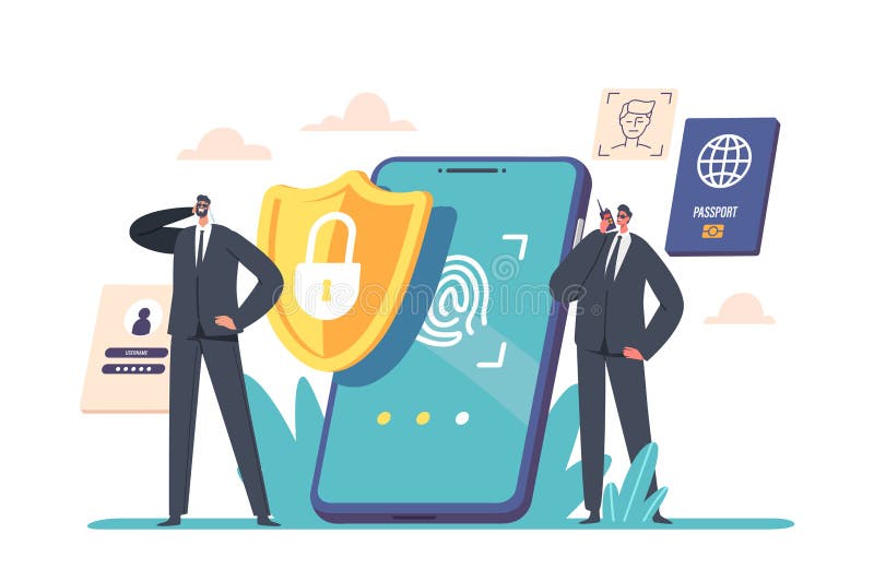Mobile Data Protection Concept with Safeguard or Security Characters at ... Mobile Data Protection Concept with Safeguard or Security Characters at ...