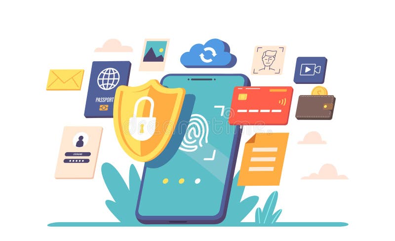 Mobile Data Protection, Security, Privacy in Internet, Virtual Private Network Concept ...