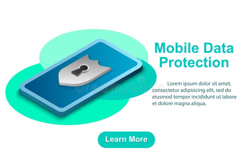 Mobile data protection stock vector. Illustration of access - 129703024