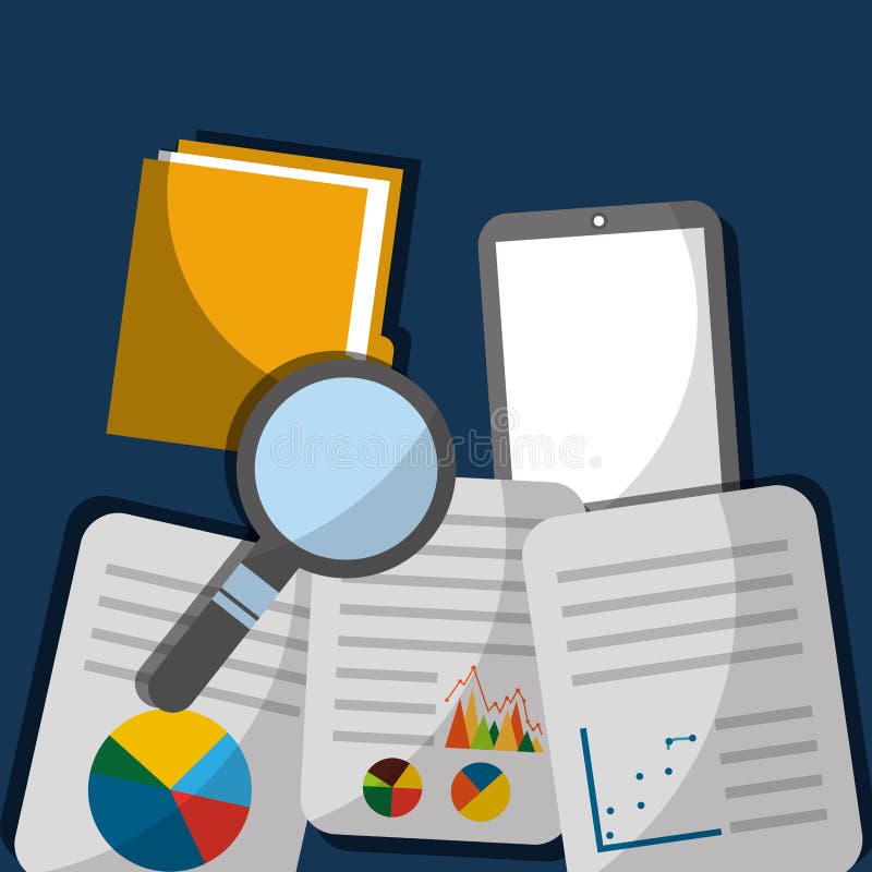 Mobile Data Search Innovation Document File Folder Stock Vector ...