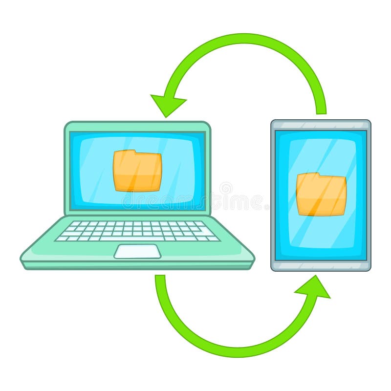 Mobile Data Synchronization Icon, Cartoon Style Stock Vector ...