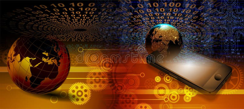 Technology Binary Web Glob Background.artificial Intelligence Virtual ...