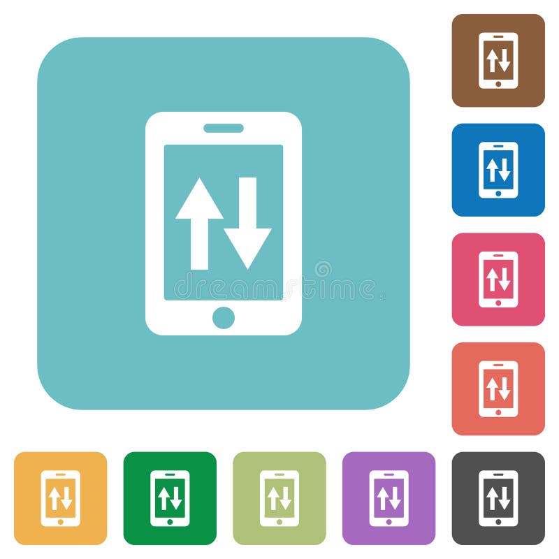 Mobile Data Traffic Square Flat Icons Stock Vector - Illustration of ...