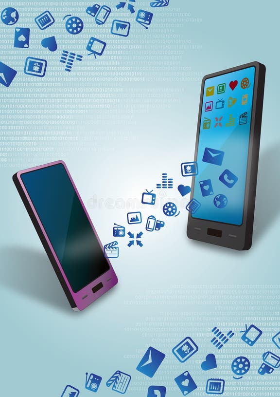 Mobile Data Transfer stock illustration. Illustration of addresses ...