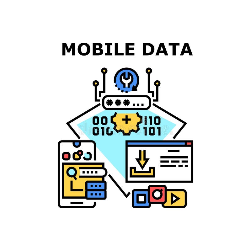 Mobile Data Vector Concept Color Illustration Stock Illustration ...